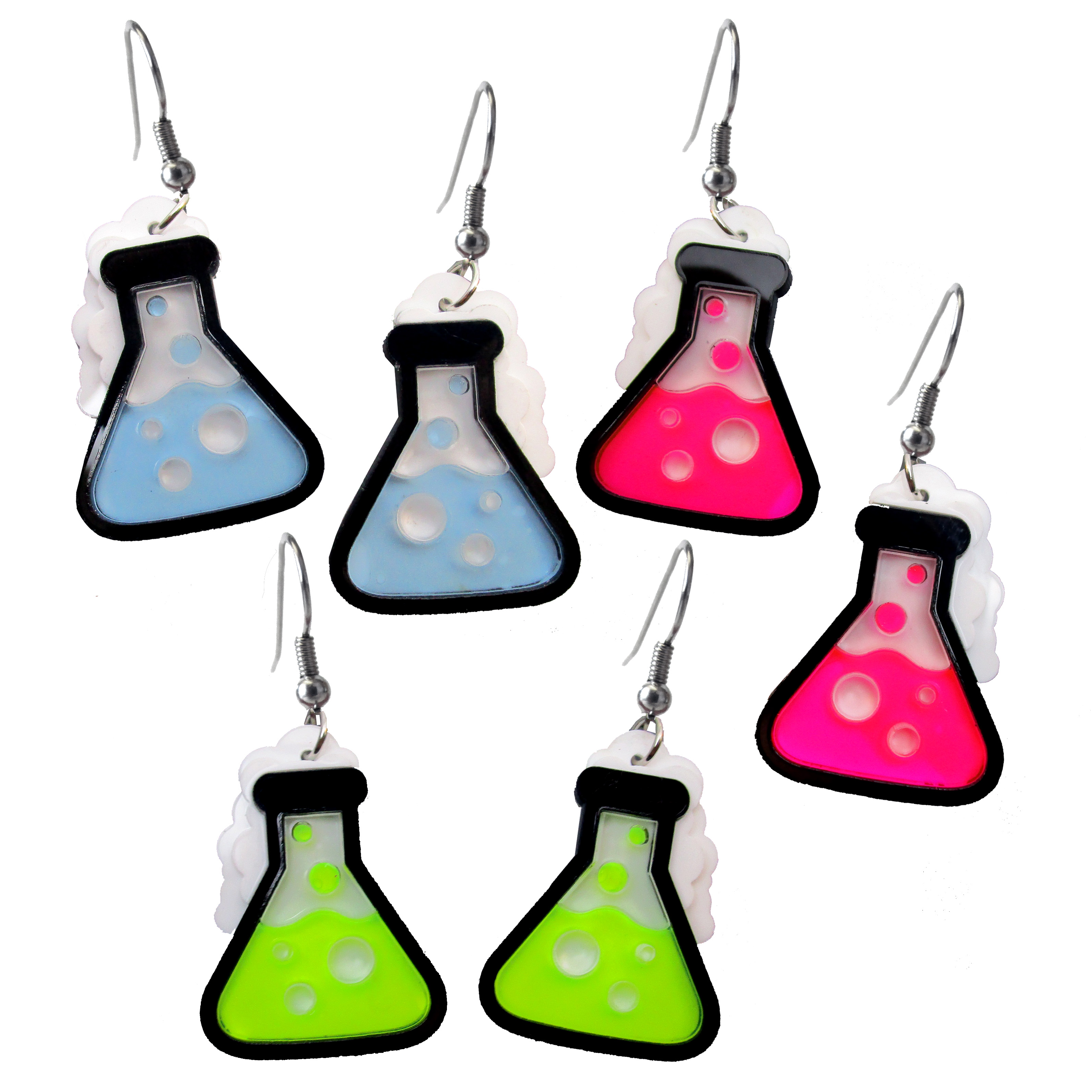 Neon Chemistry Science Experiment Beaker Flask Dangle Earrings ⋆ It's ...