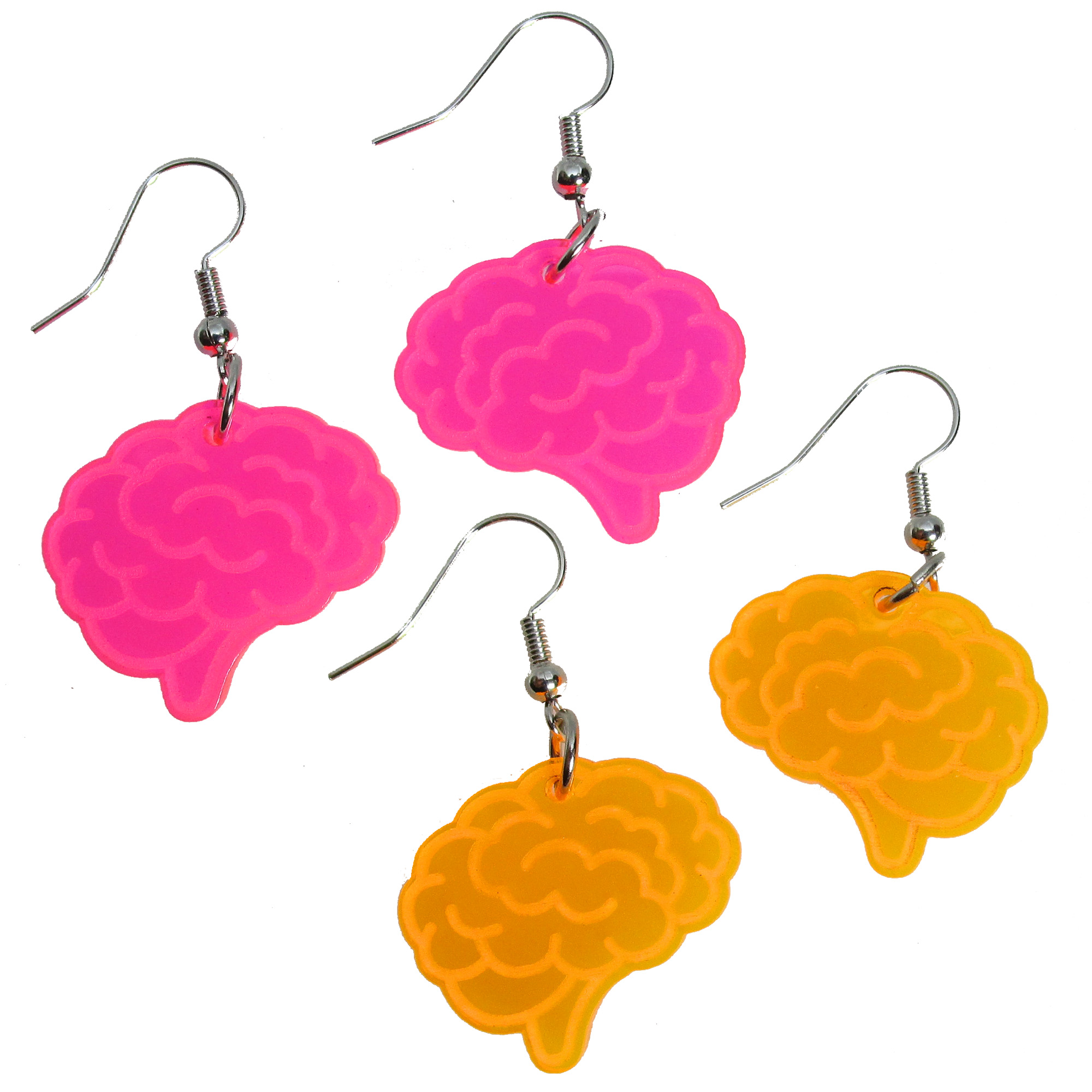 Zombie Tasty Brains Neon Dangle Earrings ⋆ It's Just So You