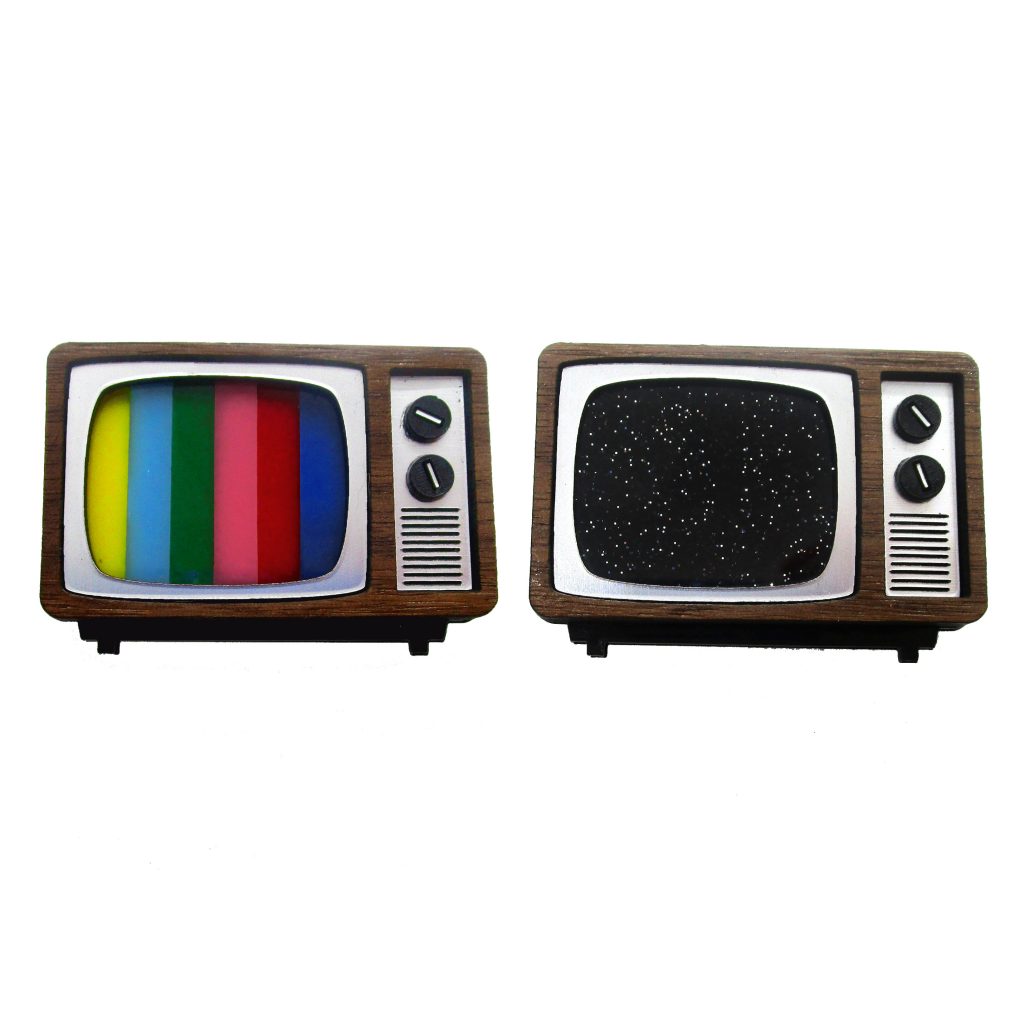 Retro CRT TV Broadcast SMPTE Color Test or Static Brooch Pin ⋆ It's ...