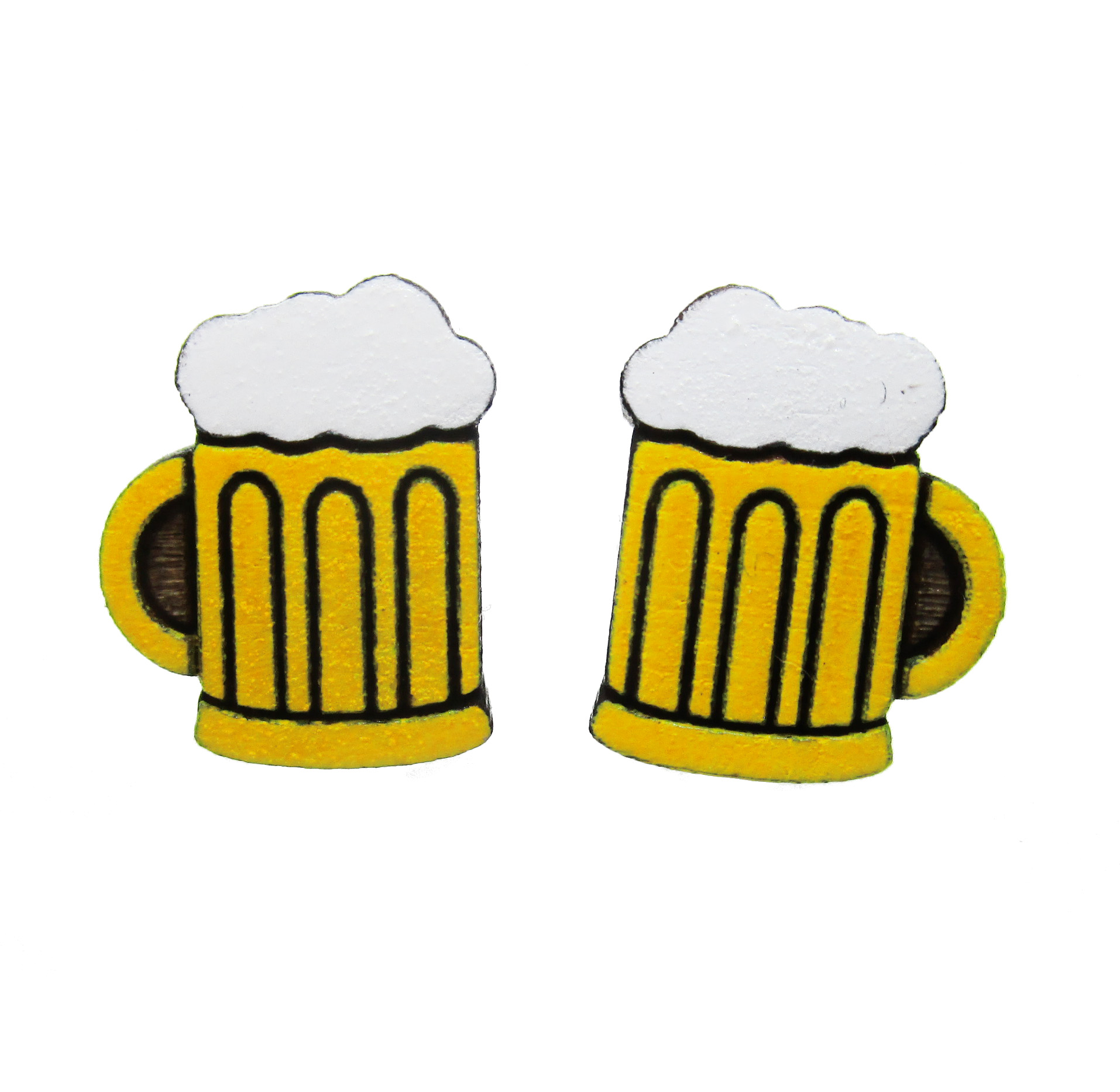 Lager Beer Mug Stein Wooden Stud Earrings ⋆ It's Just So You