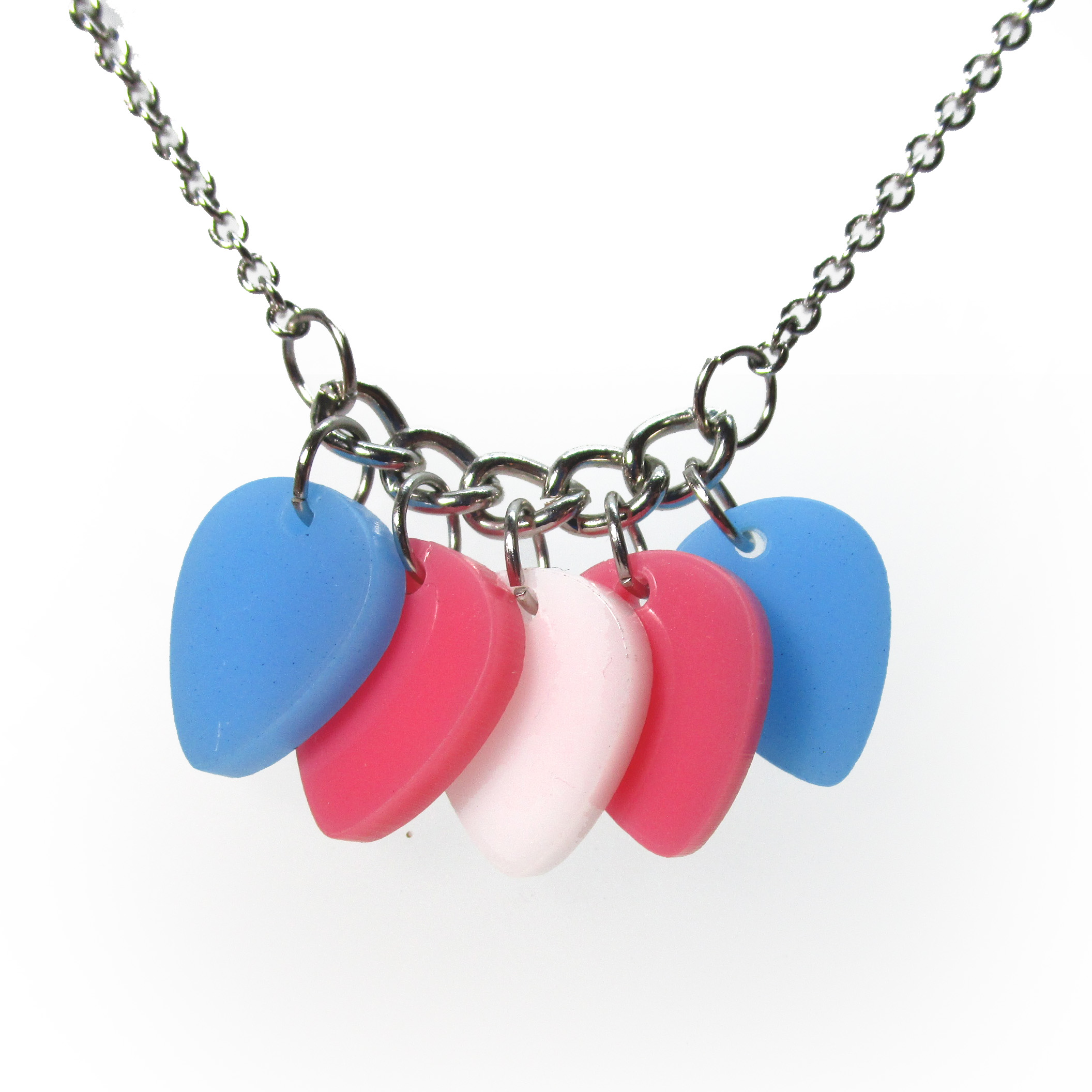 Transgender Pride Flag Colors Classy Charm Necklace ⋆ It's Just So You